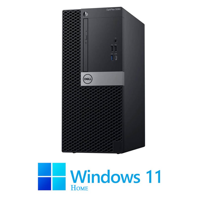 Calculator Dell OptiPlex 5060 MT, i3-8100, 16GB DDR4, 256GB SSD, Win 11 ...